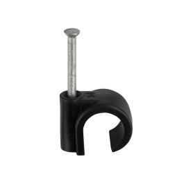 Black Round Cable Clips - 7.0mm